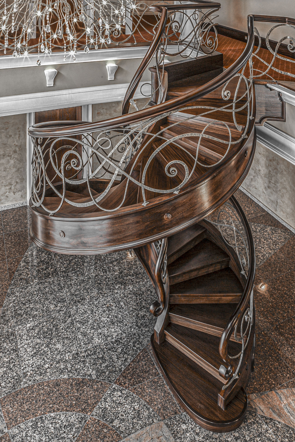 Wooden staircase, spiral staircase, stringer staircase, wrought iron ...